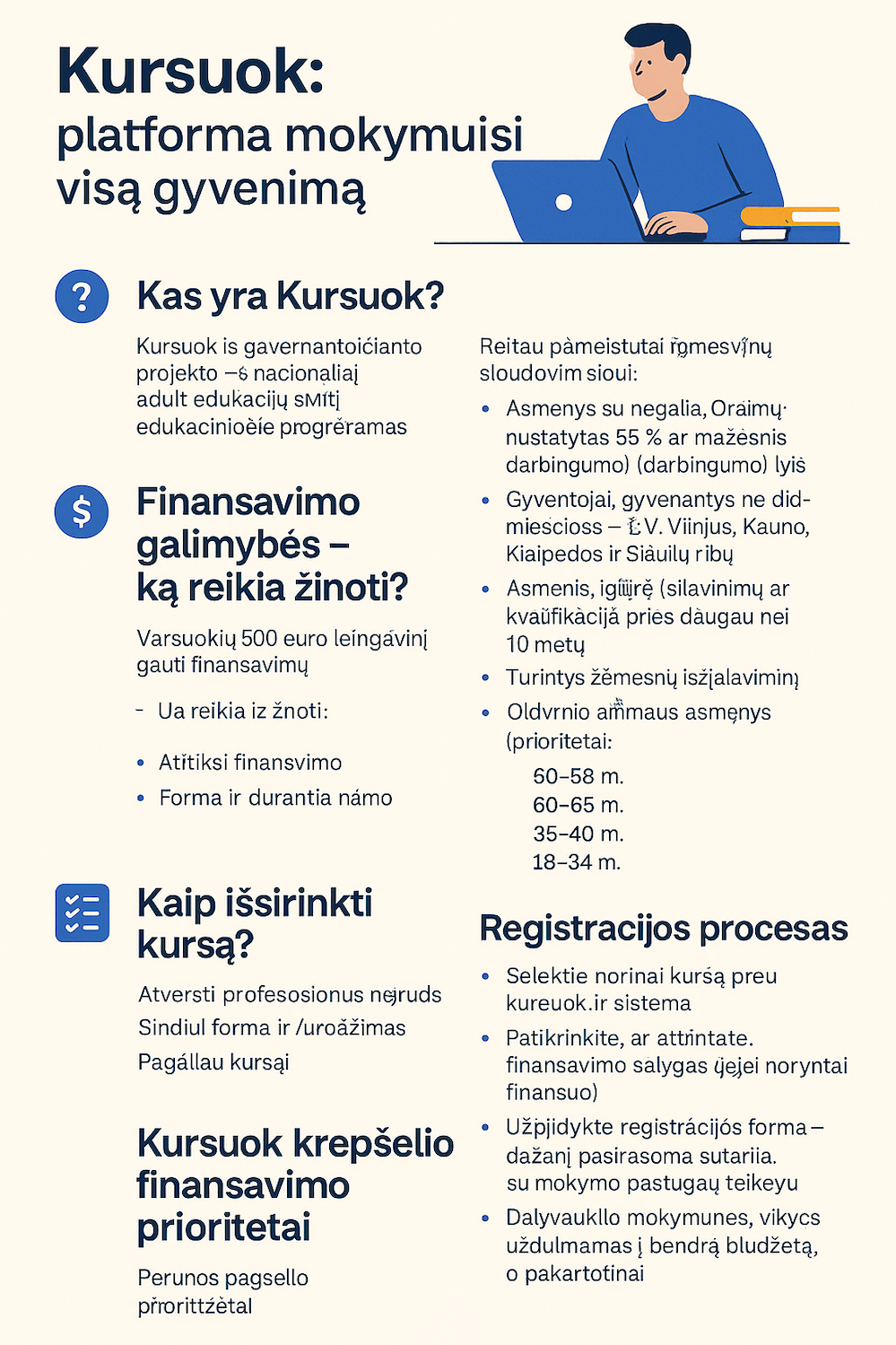 Kursuok mokymai 2025 | Kursuok finansavimas mokymams